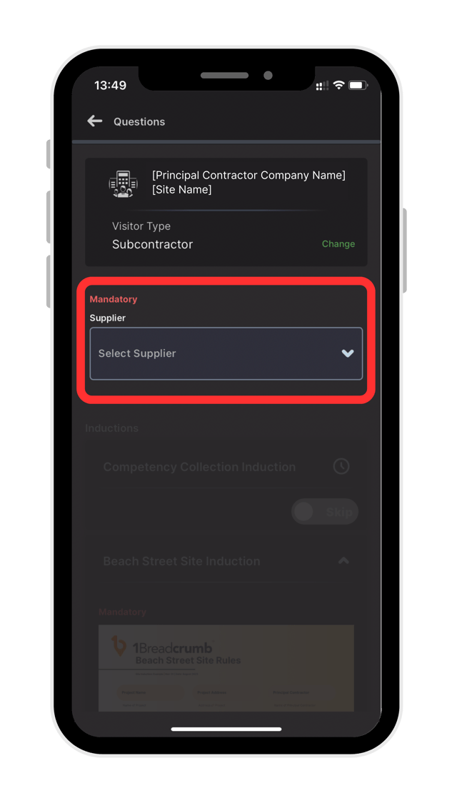 Complete an Induction