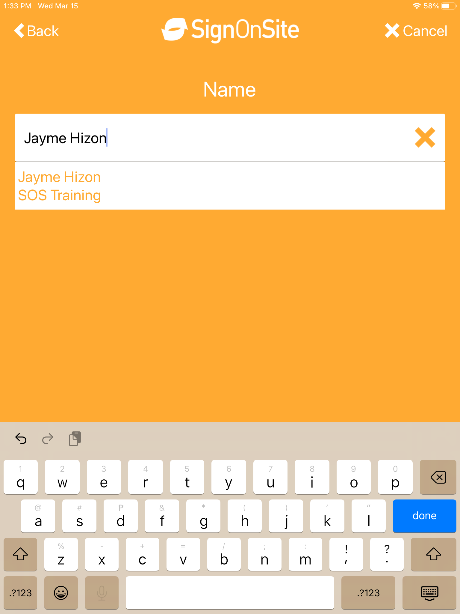 Sign Off: Using Your Name through Kiosk