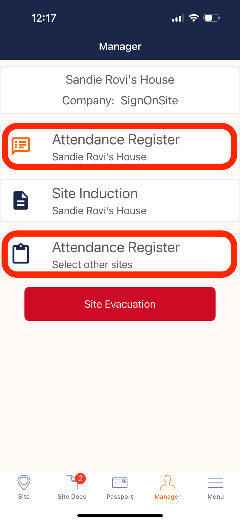 View the Attendance Register from your Mobile App