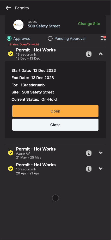 Manage Approved Permits