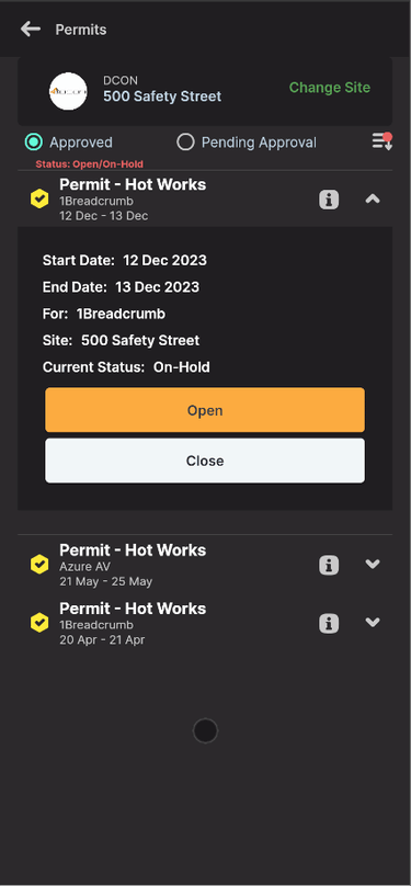 Manage Approved Permits
