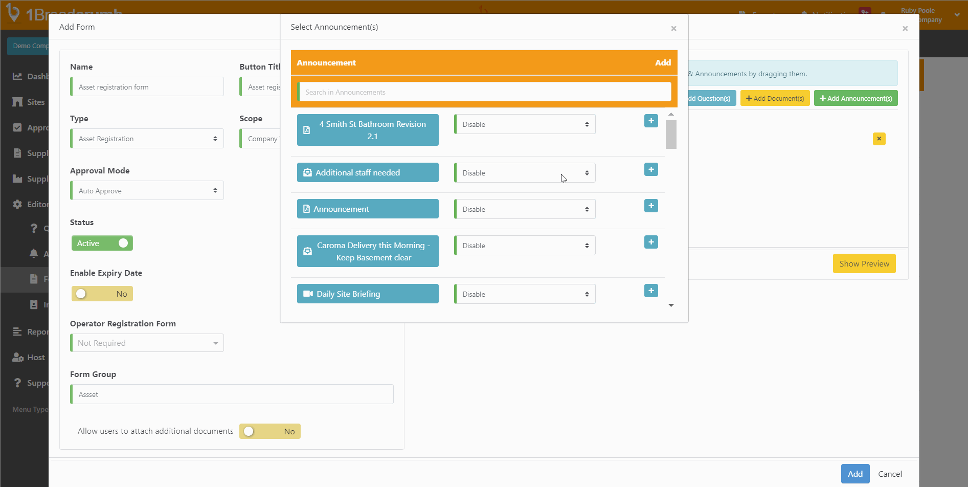 Create a Plant Induction Form