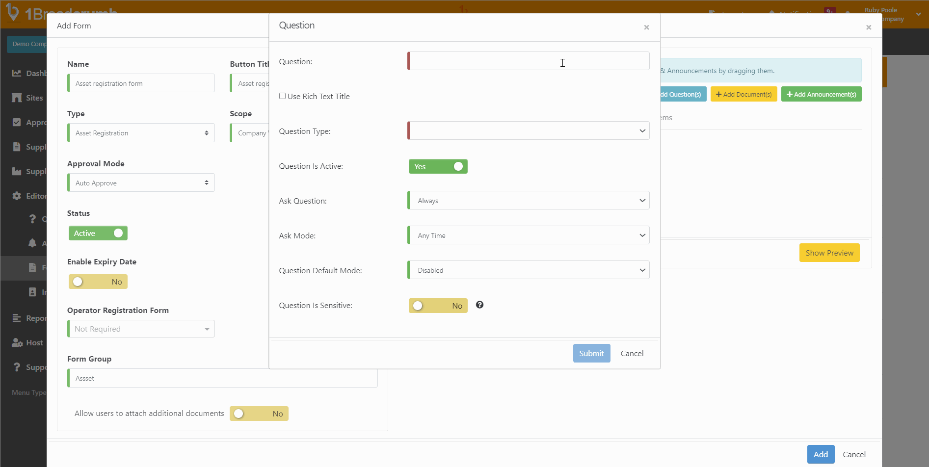 Create a Plant Induction Form