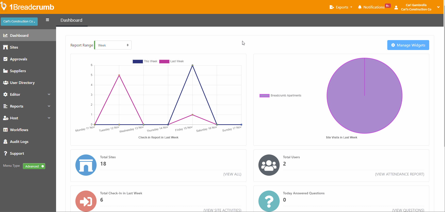 Initial Procore + 1Breadcrumb Integration (Manual Project Syncing)